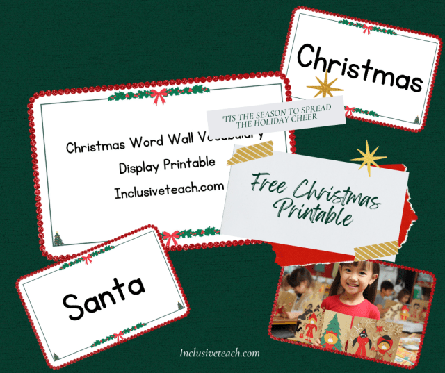 Christmas Word Wall Vocabulary List – Special Education and Inclusive ...